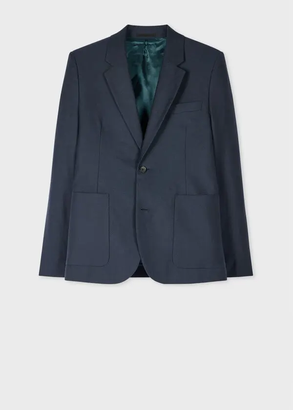 Paul Smith Dark Navy Wool And Cotton-blend Blazer