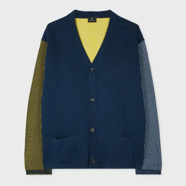 Paul Smith Mixed-panel Cotton Cardigan