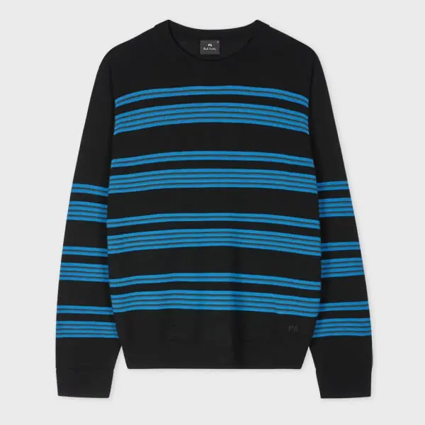 Paul Smith Raised Stripe Merino Wool Sweater