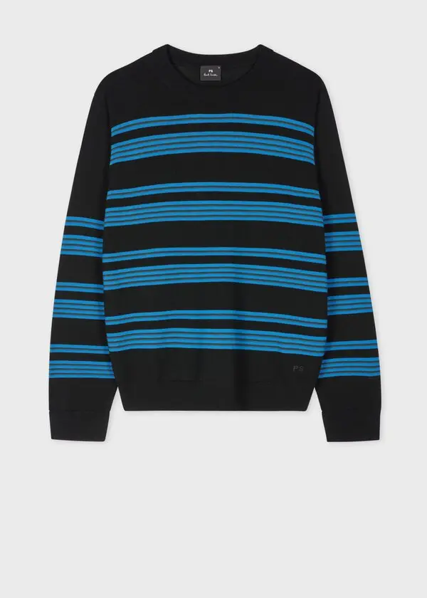 Paul Smith Raised Stripe Merino Wool Sweater