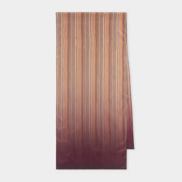 Paul Smith Ombre 'signature Stripe' Silk Scarf - Multicolour