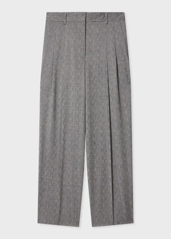 Paul Smith Textured Wool Pleated Trousers