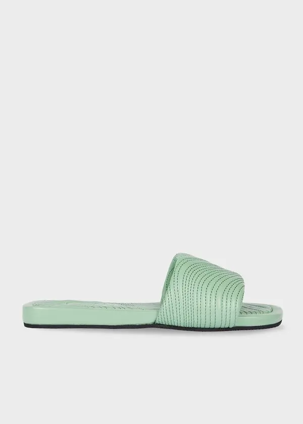 Paul Smith Leather 'laurel Swirl' Stitch Sliders