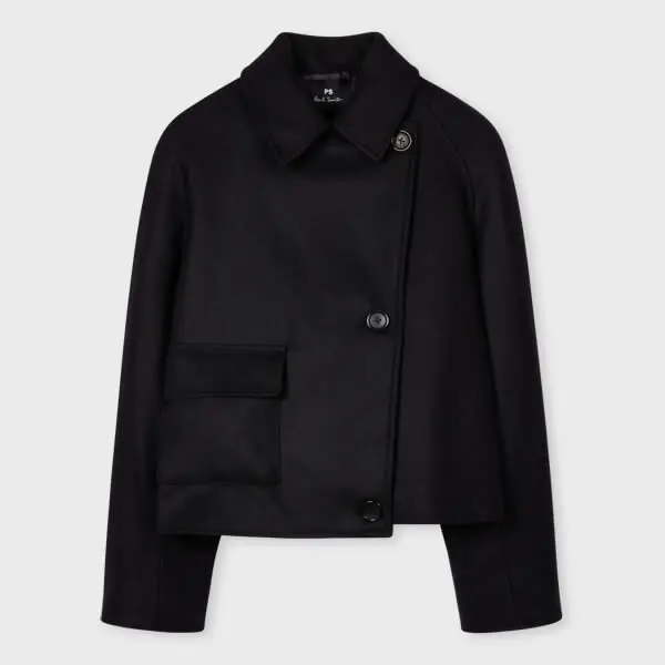 Paul Smith Wool-cashmere Blend Cropped Cocoon Jacket