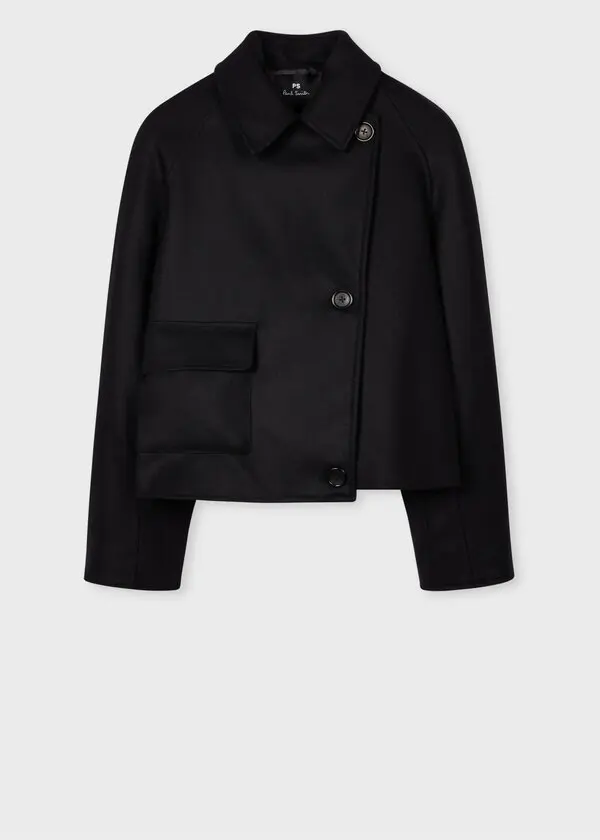Paul Smith Wool-cashmere Blend Cropped Cocoon Jacket