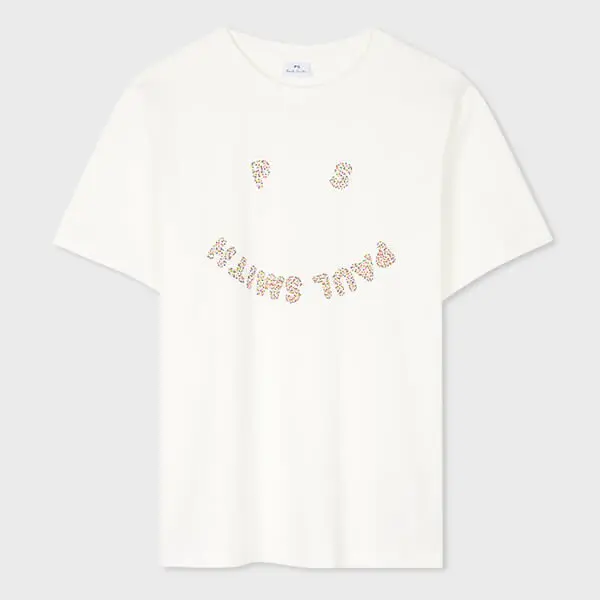 Paul Smith Ecru 'happy' Dot T-shirt - White