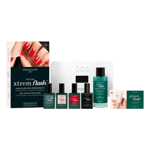 MANUCURIST Xtrem Flash Gel Nail Polish Kit With Led Lamp And Gel Top Coat - One-color