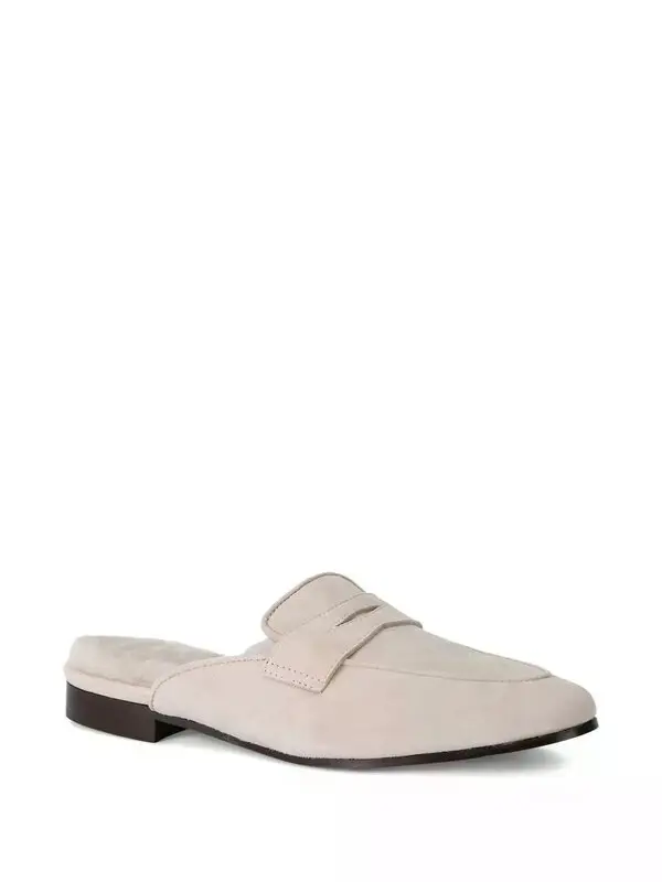 BOUGEOTTE Nomad Suede Shearling Slippers