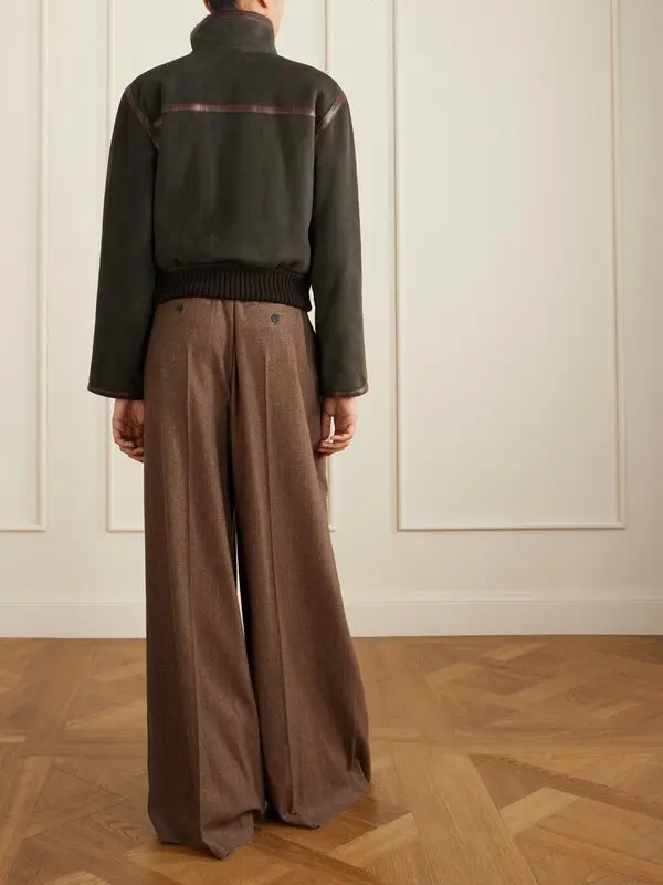 Loro Piana Jekel Leather-trimmed Shearling-lined Suede Jacket