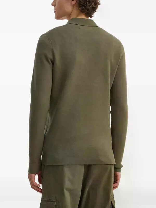 SAMSOE SAMSOE Zip-up Collared Knitted Polo Shirt - Green
