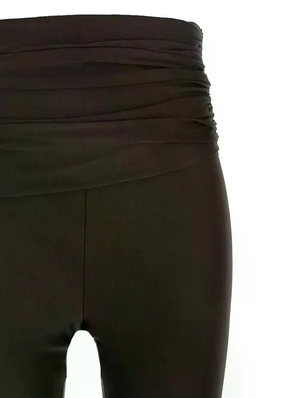 Andamane Vicky Draping High-waisted Leggings - Brown