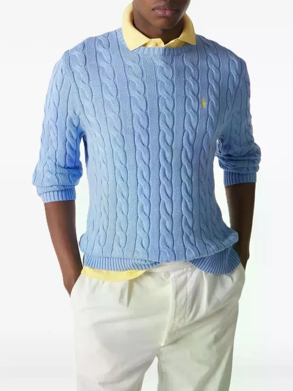 Polo Ralph Lauren Cable-knit Crew Neck Sweater - Blue