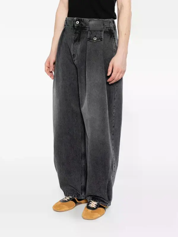 Loewe Embossed Leather-patch Jeans