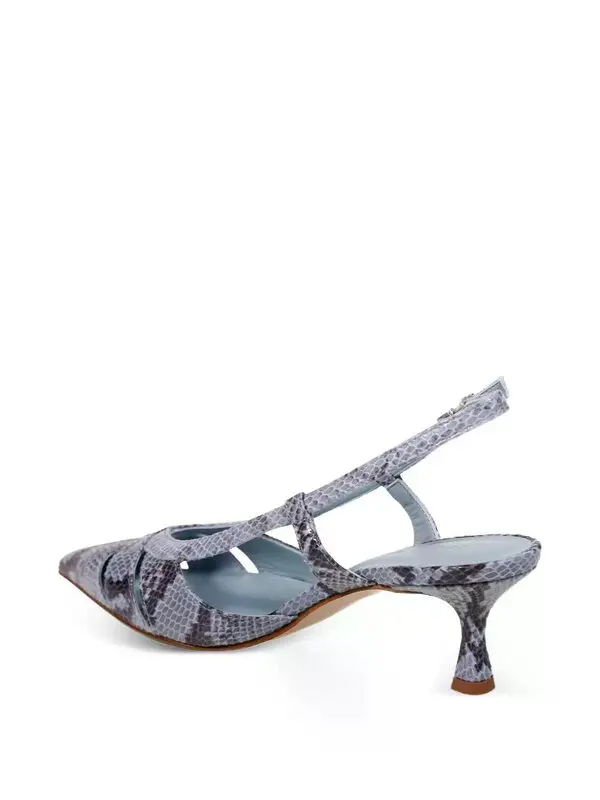 SERGIO LEVANTESI Cutout Snakeskin Pumps - Blue