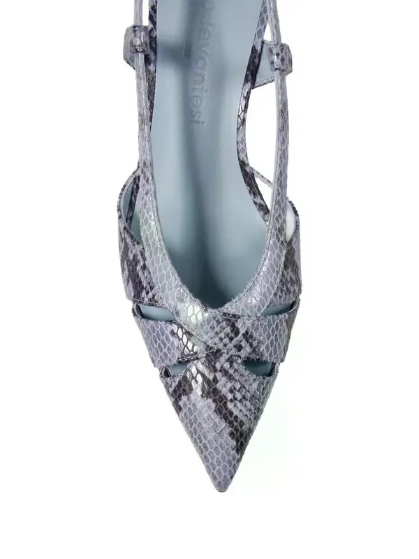 SERGIO LEVANTESI Cutout Snakeskin Pumps - Blue