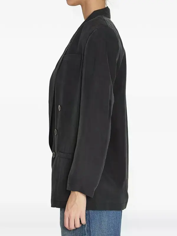 Saint Laurent Double-breasted Peak-lapel Blazer - Black