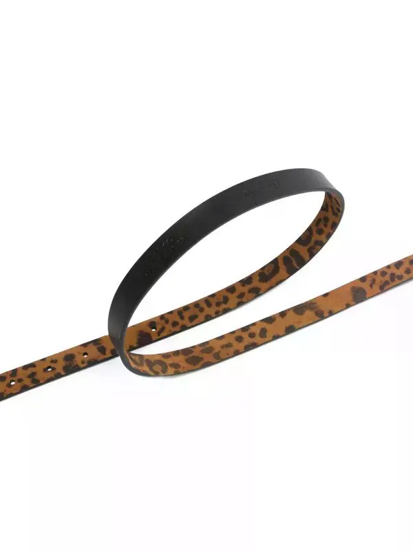 Pinko Leopard Print Buckle Belt - Brown