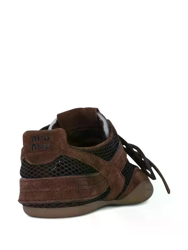 Miu Miu Gymnasium Mesh-panel Sneakers - Brown