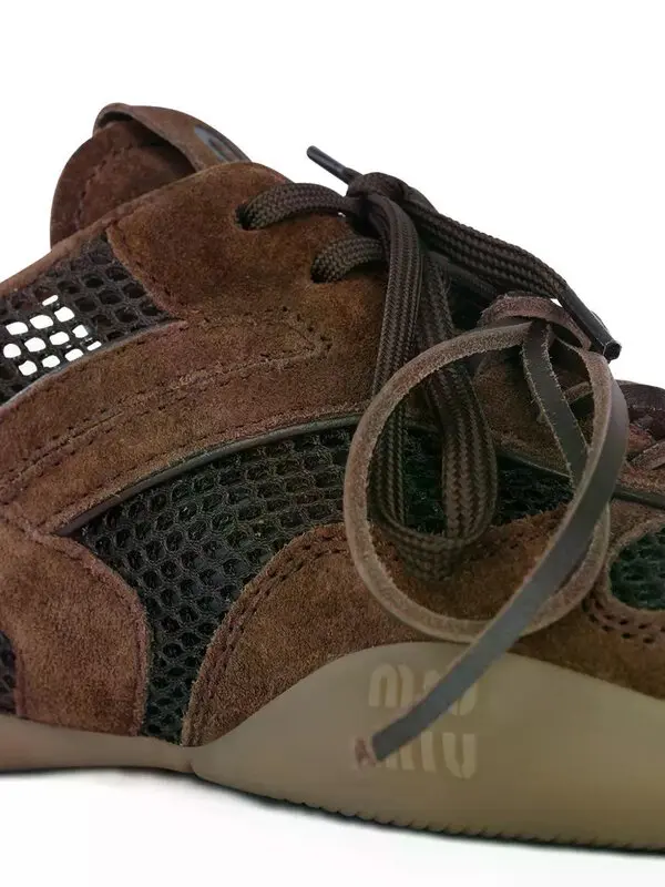 Miu Miu Gymnasium Mesh-panel Sneakers - Brown