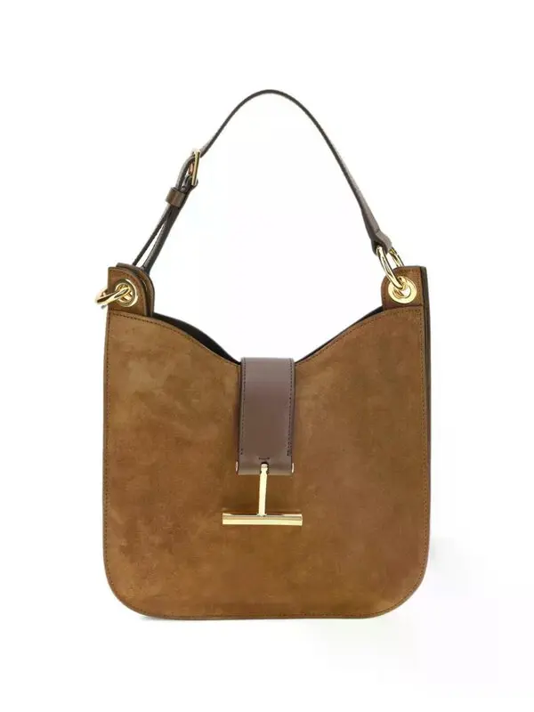 TOM FORD Buckle Smooth Calf Suede Shoulder Bag