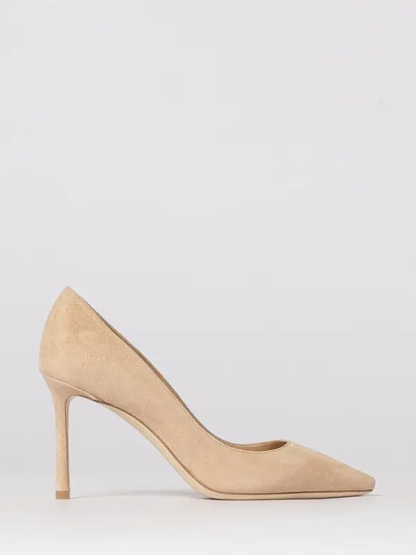 JIMMY CHOO Suede Pointed Toe Stiletto Pumps - Beige