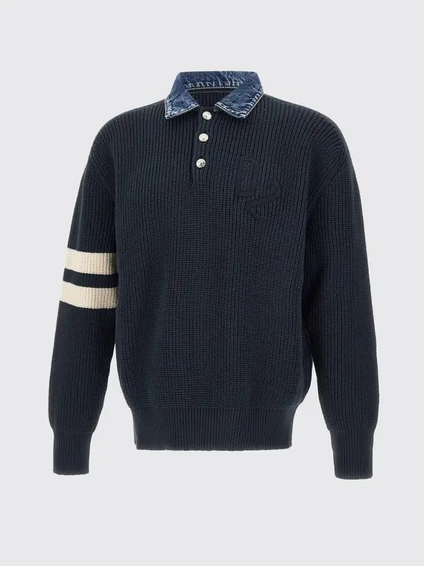 Dsquared2 Cotton Knit Polo With Denim Collar