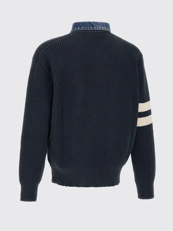 Dsquared2 Cotton Knit Polo With Denim Collar