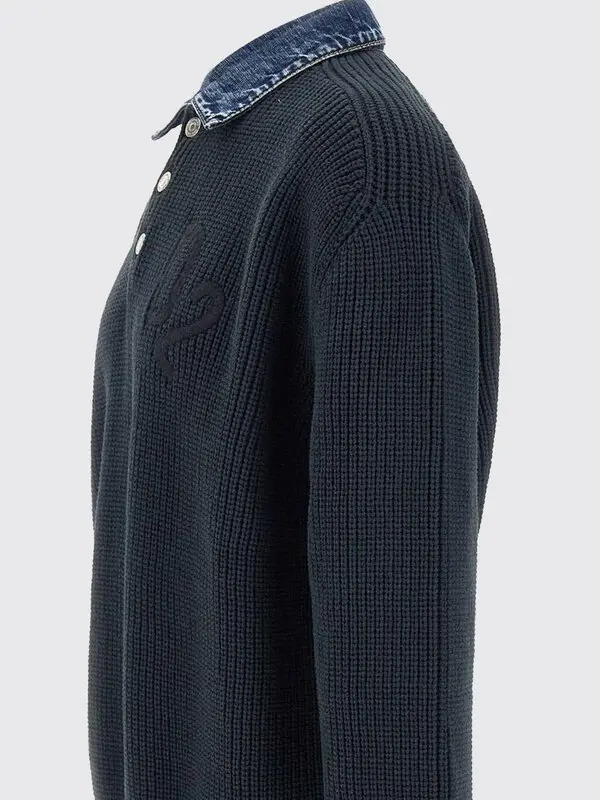 Dsquared2 Cotton Knit Polo With Denim Collar