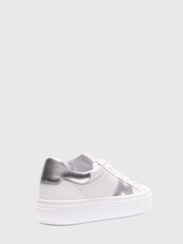 Hogan Leather Sneakers With Metallic Accents - White