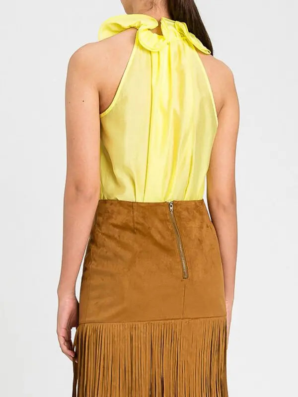 TWINSET Halter Neck Crêpe Top - Lime