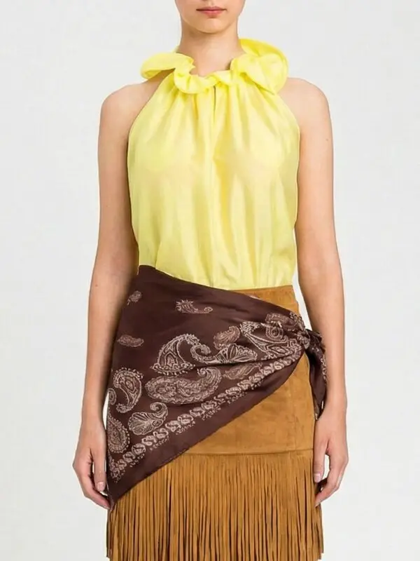 TWINSET Halter Neck Crêpe Top - Lime