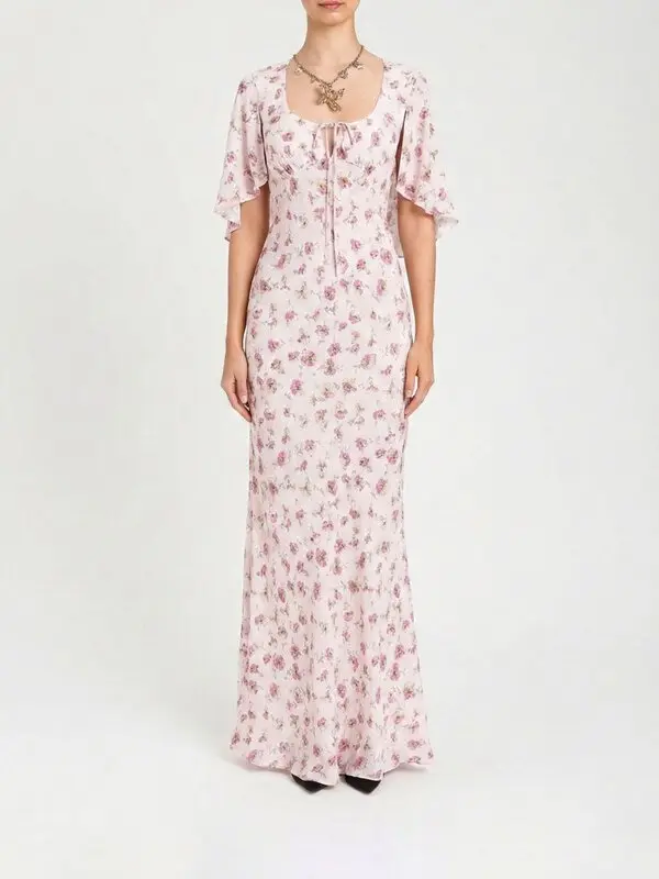 TWINSET Floral Print Maxi Dress - Pink