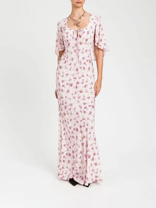 TWINSET Floral Print Maxi Dress - Pink