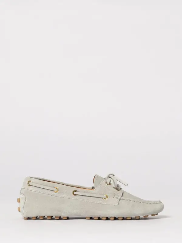 TOD'S Suede Gommino Boat Loafers - Grey