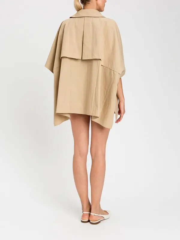 TWINSET Cotton Gabardine Poncho Trench