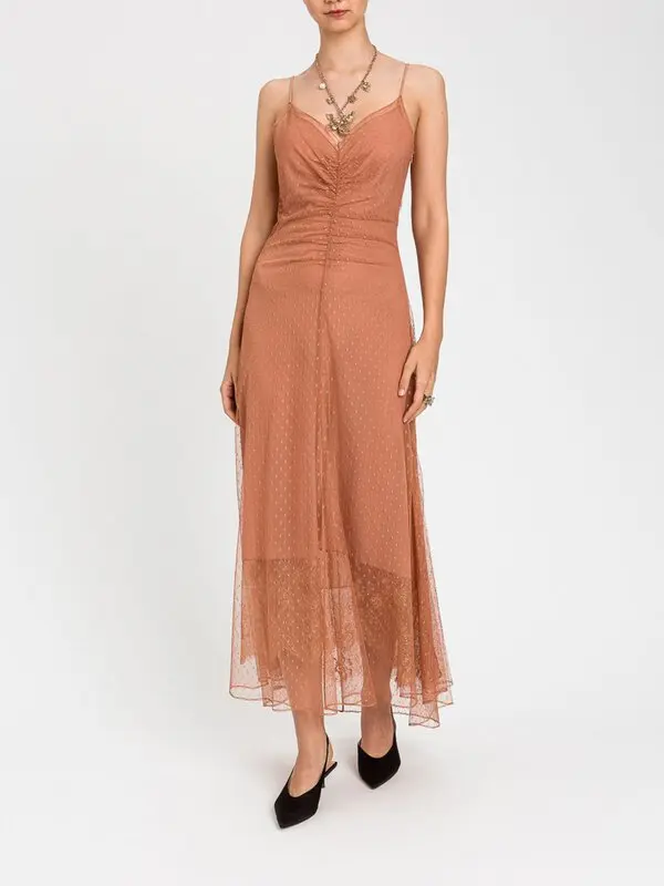TWINSET Polka Dot Tulle Midi Dress