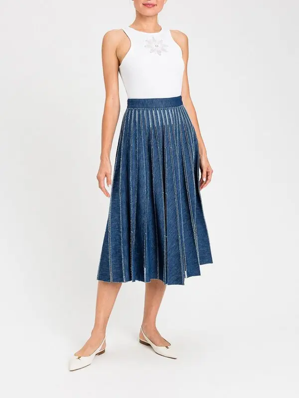 TWINSET Pleated Midi Skirt