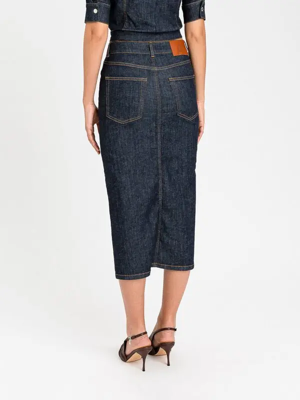 TWINSET Stretch Cotton Pencil Midi Skirt