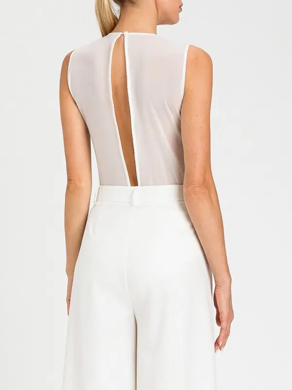 TWINSET Sleeveless Lace Bodysuit Top