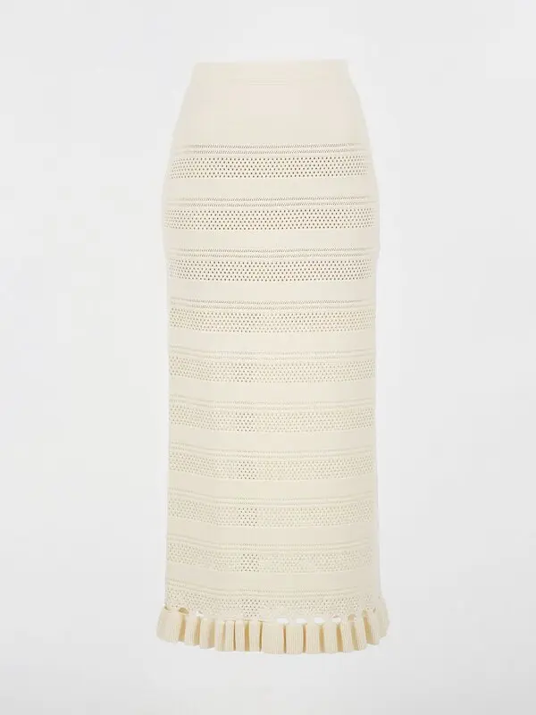 TWINSET Knit Pencil Skirt - White