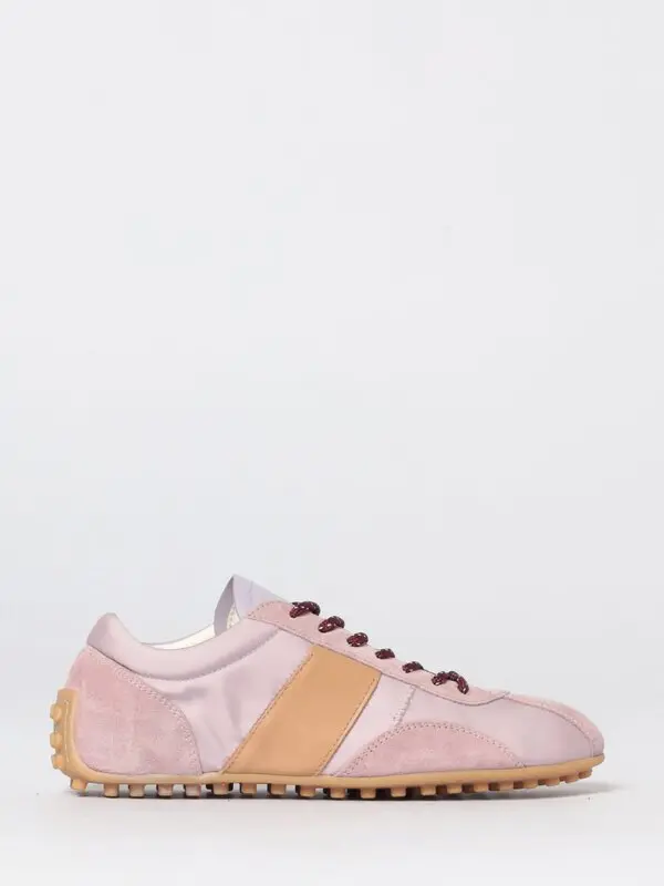 TOD'S T-marathon Nylon And Suede Lace-up Sneakers - Pink