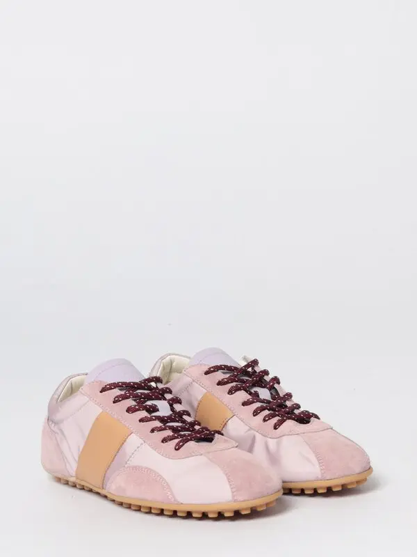 TOD'S T-marathon Nylon And Suede Lace-up Sneakers - Pink