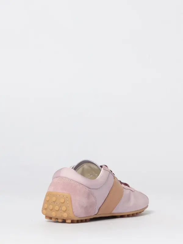 TOD'S T-marathon Nylon And Suede Lace-up Sneakers - Pink
