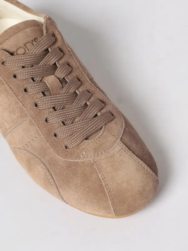 TOD'S Suede Lace-up Sneakers - Beige