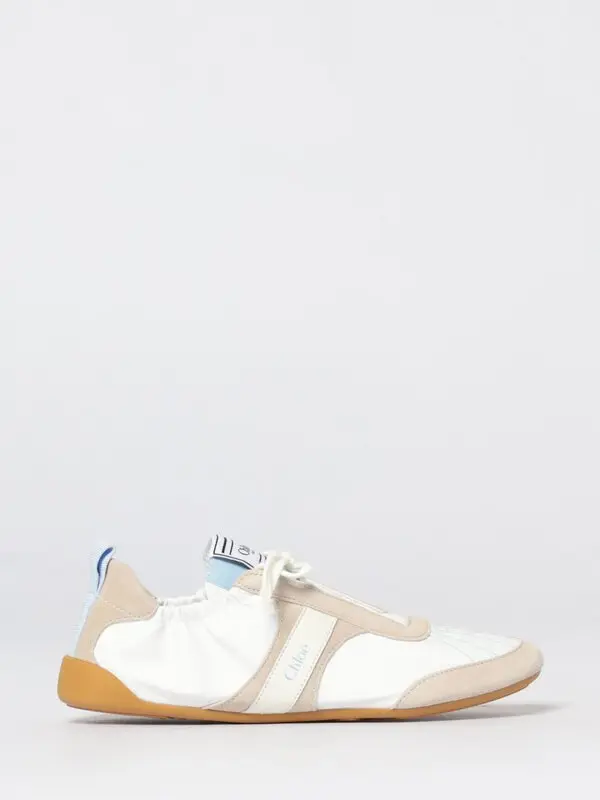 Chloé Leather And Suede Sneakers - Blue