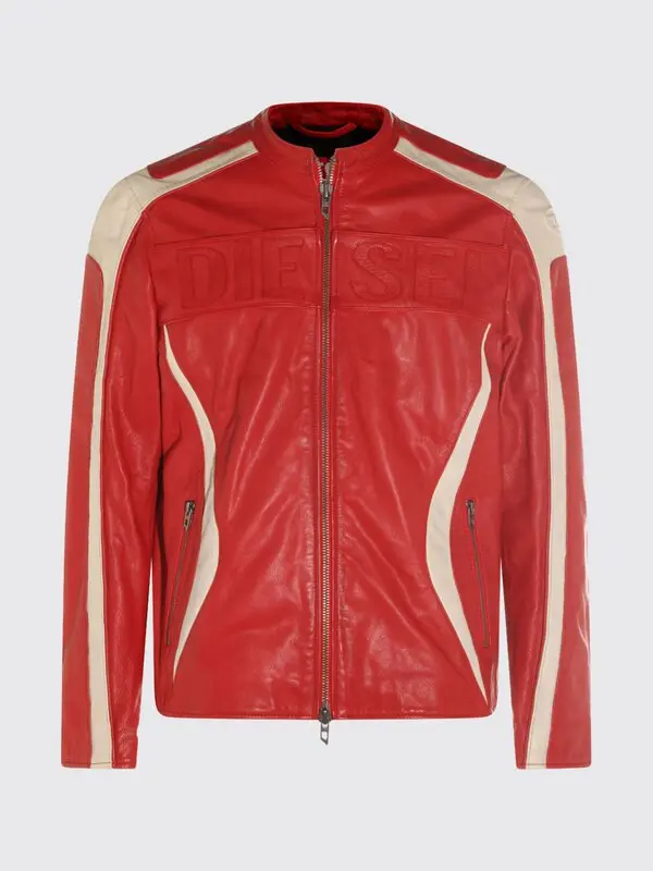 DIESEL® Leather Biker Jacket - Red