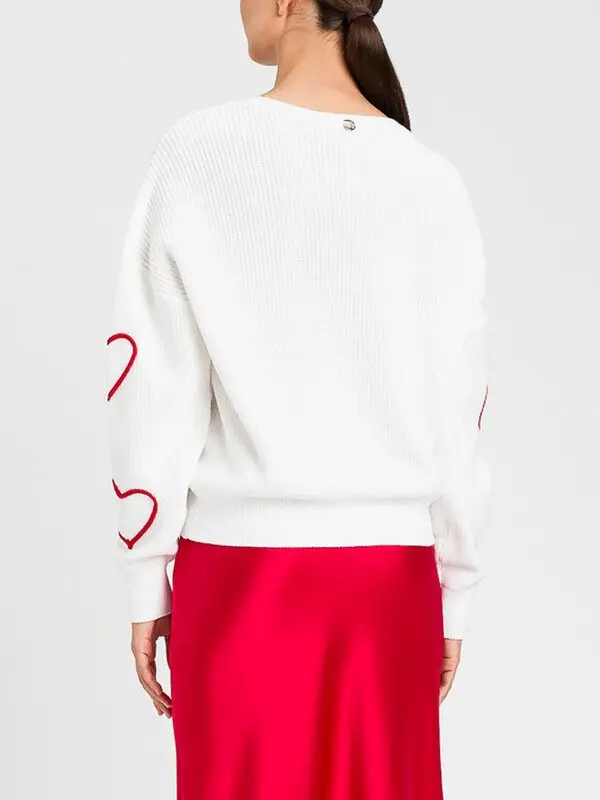 TWINSET Heart Motif Knit Sweater