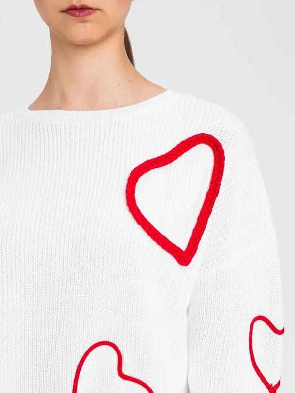 TWINSET Heart Motif Knit Sweater