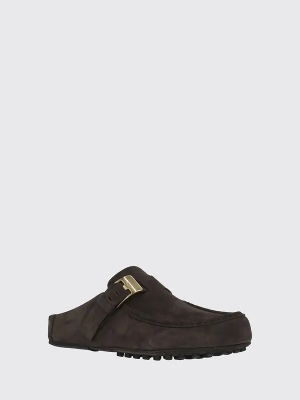 TOD'S Buckled Suede Mules - Beige