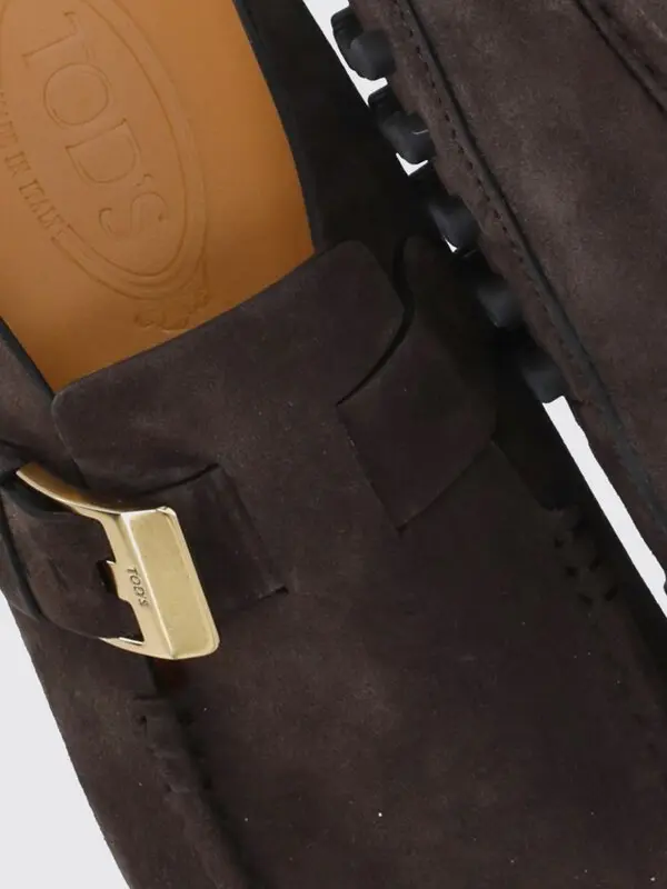 TOD'S Buckled Suede Mules - Beige